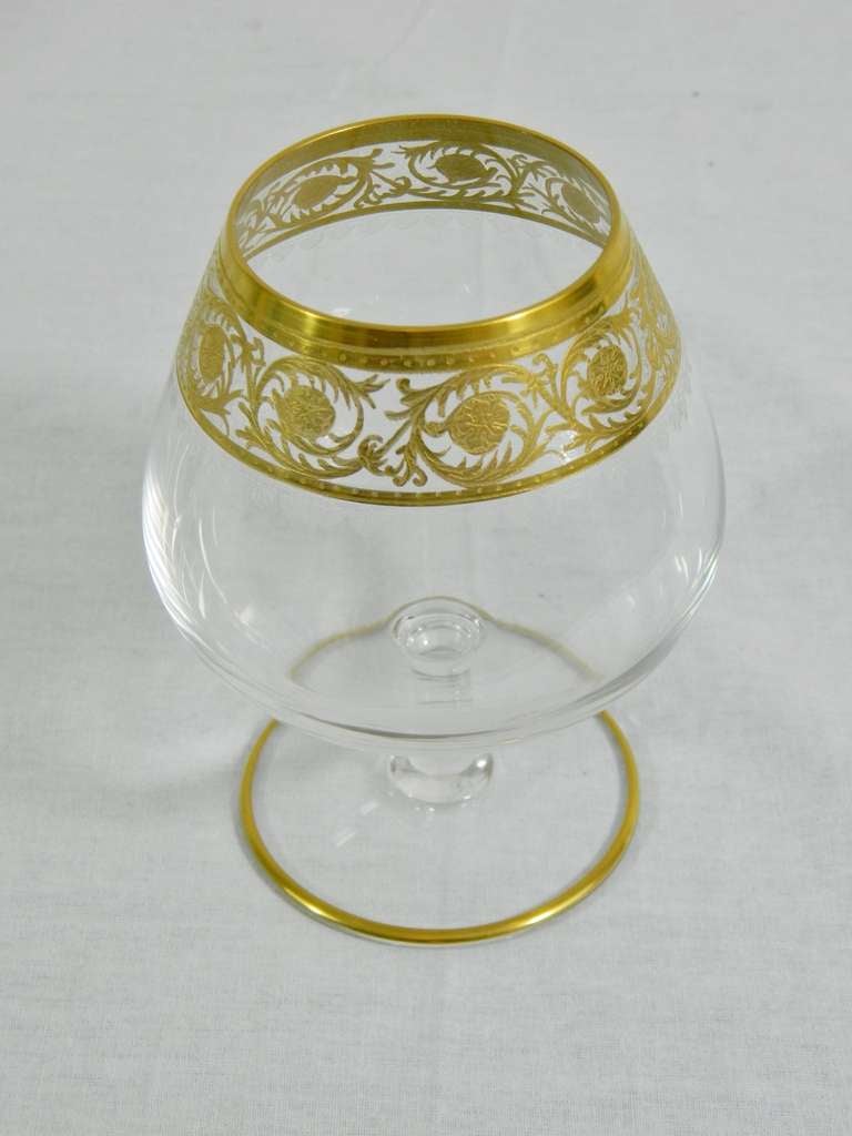 Forty Pieces of Saint Louis Cut Crystal Stemware - Thistle Décor, 20th ...