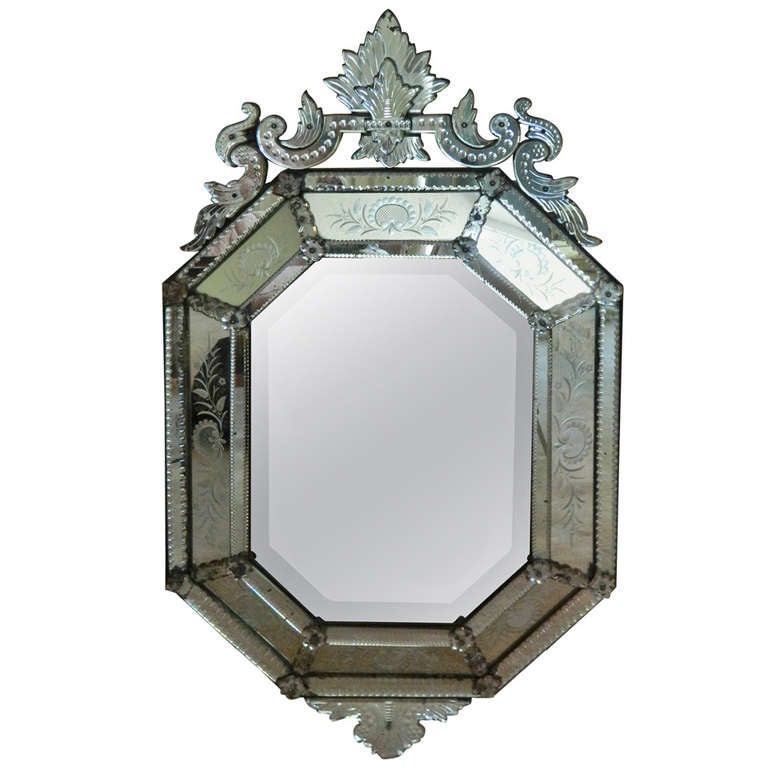 Early 20th Century Eight Sided Venetian Mirror at 1stDibs