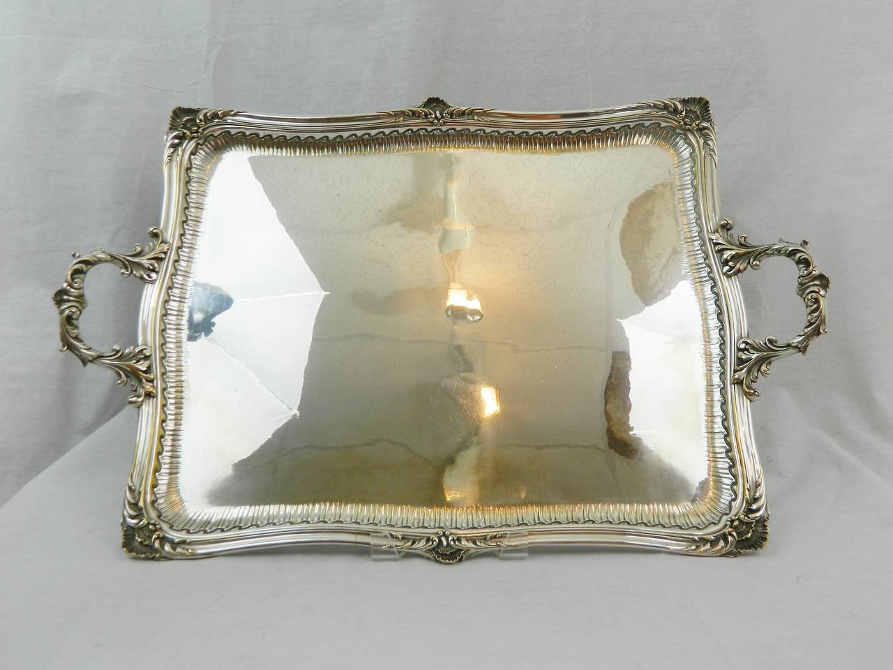 Late 19th/Early 20th Century Large V. Boivin Heavy Silver Tray with ...