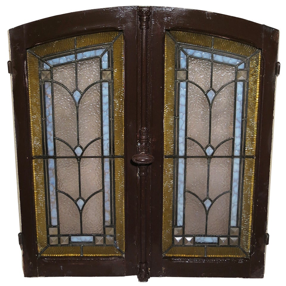 French Antique Stained-Glass Double Windows Late 19th Cenutry France at ...