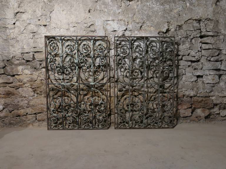 Pair of French Antique Iron Gates Handmade, Paris, circa 1830s at ...
