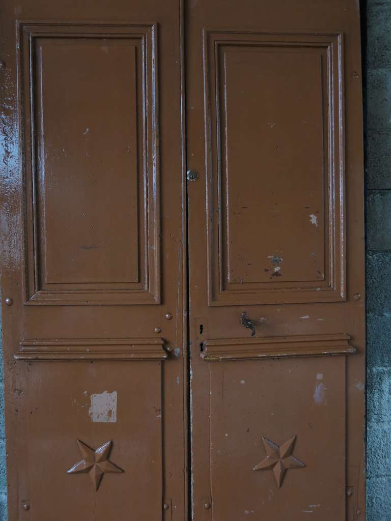 Original Pair of Solid Wood Oak Doors Main Entrance from France, 19th ...