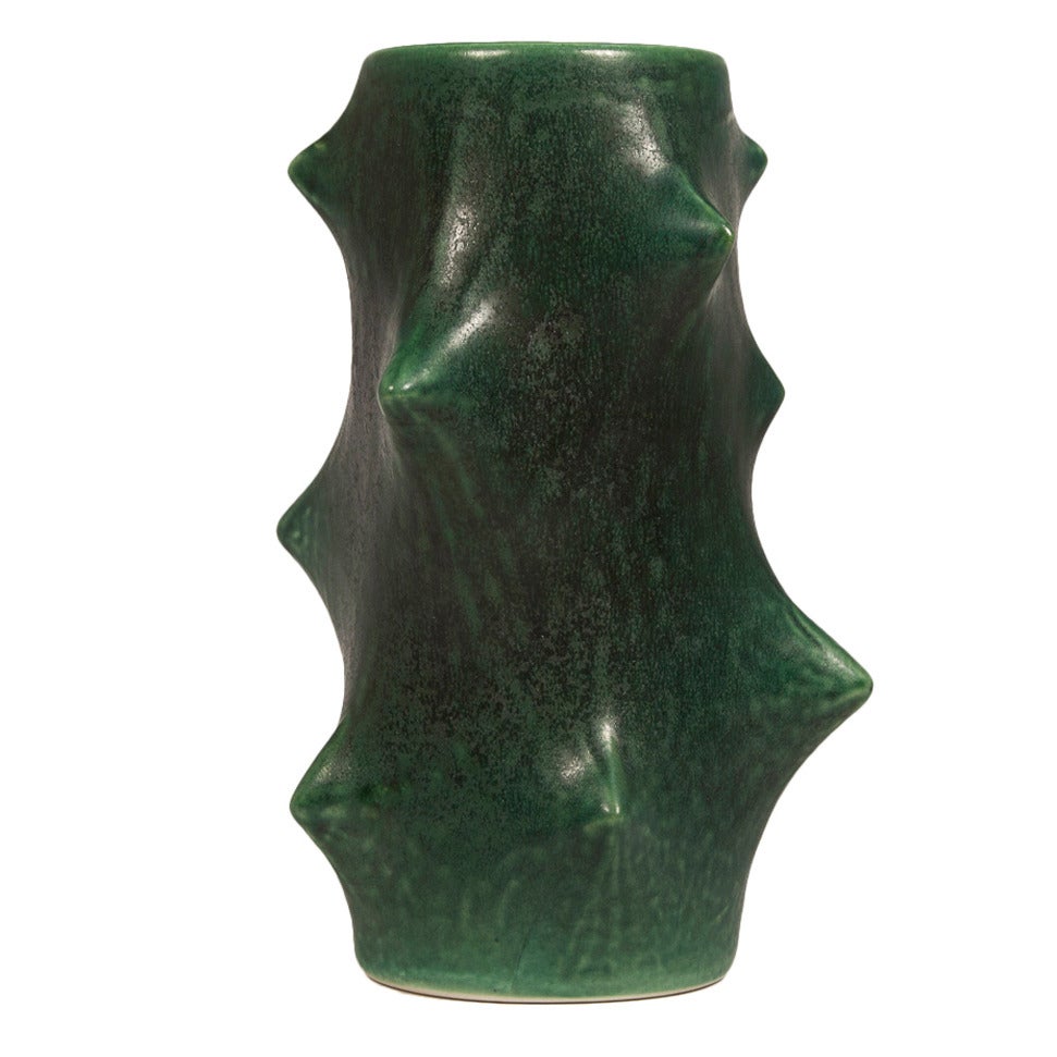 Midcentury Pair of Knud Basse Spikey Stoneware Vases for Michael ...