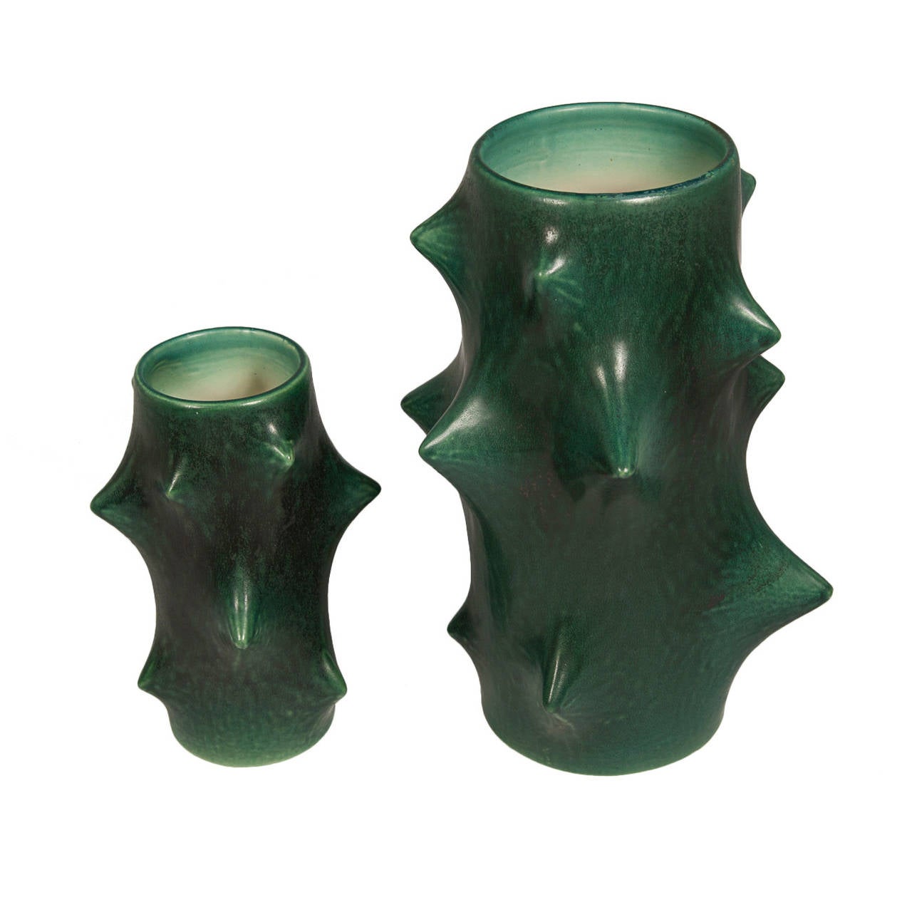 Midcentury Pair of Knud Basse Spikey Stoneware Vases for Michael ...