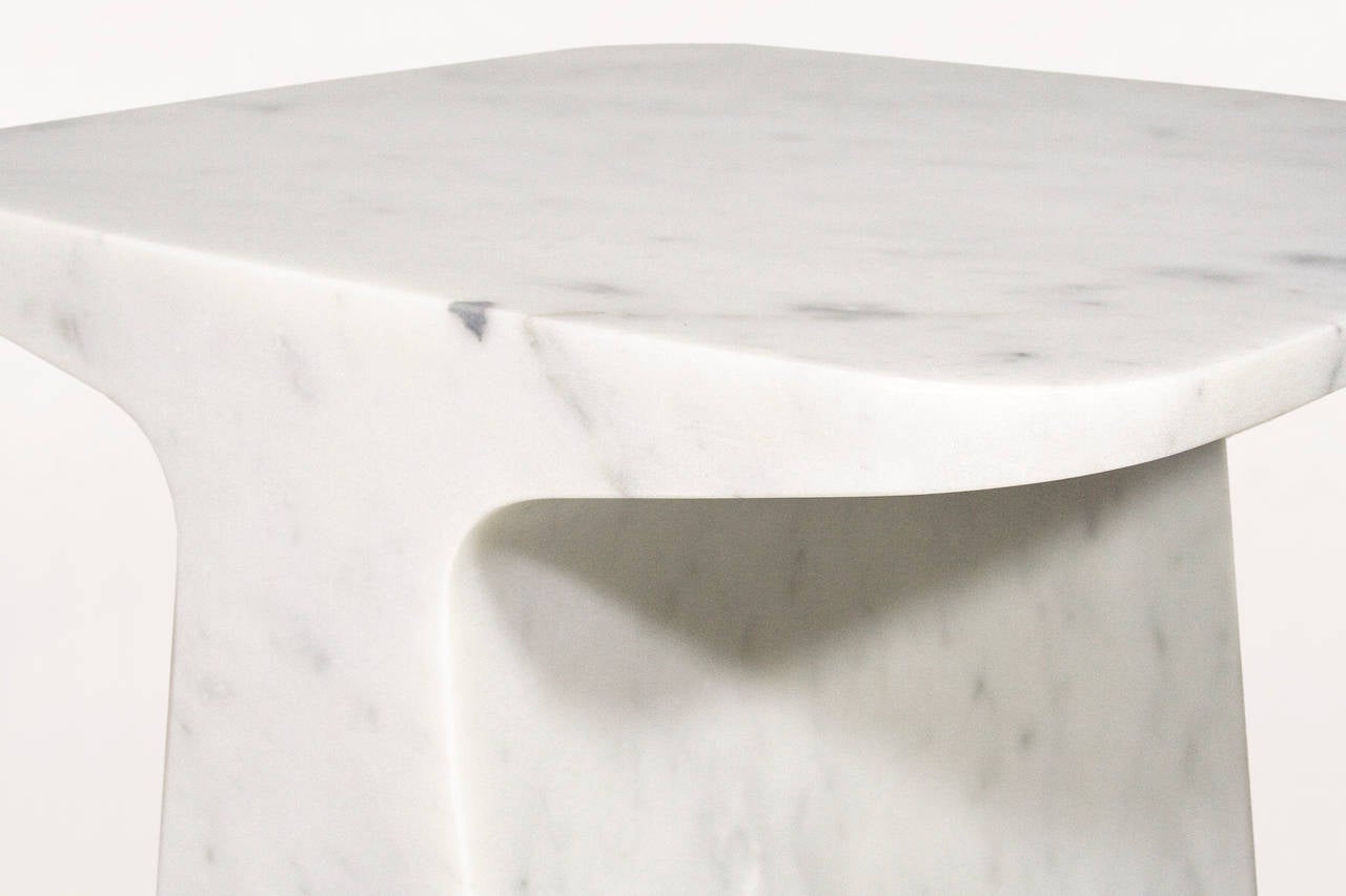 Adolfo Abejon Solid Marble Stool, circa 2010, Spain at 1stDibs