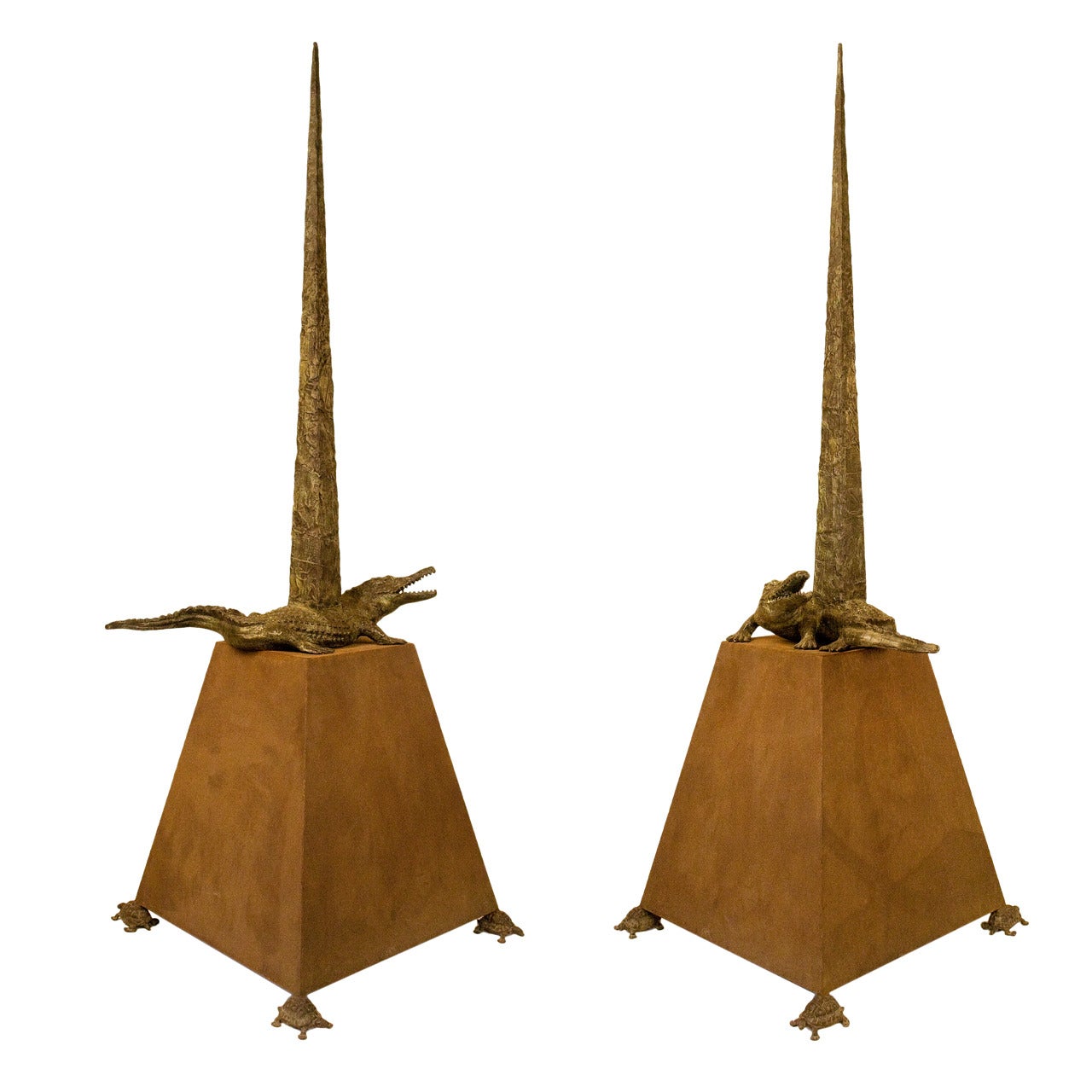 Pair Of Bronze Obelisks By Horacio Cordero and Juan Pablo Molyneux at ...