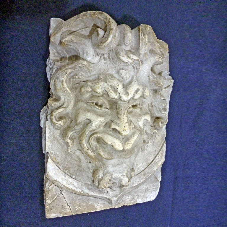 Devil Face Architectural Plaster Fragment at 1stDibs