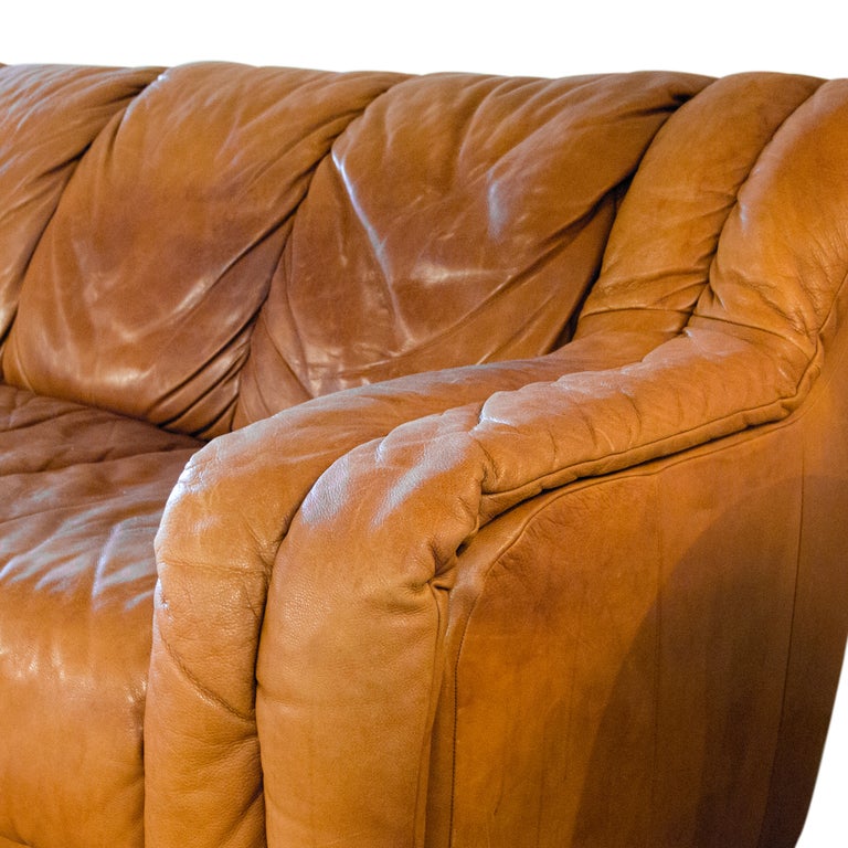 DeSede leather Distressed Couch For Sale at 1stDibs