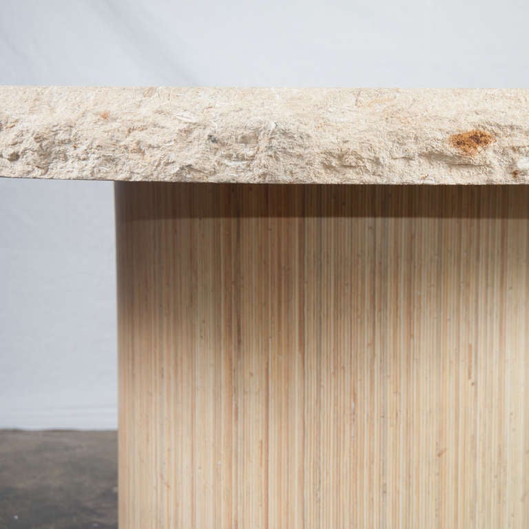 A Fossil Stone Top Dining Room Table at 1stDibs