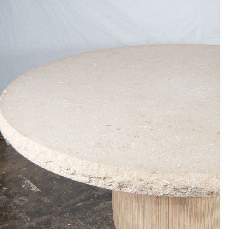 A Fossil Stone Top Dining Room Table at 1stDibs