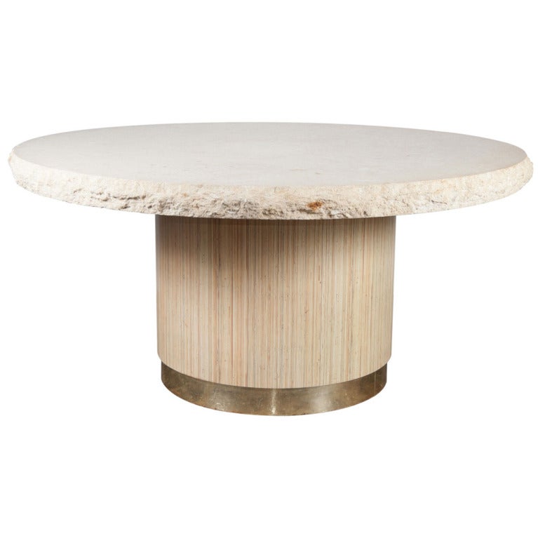 A Fossil Stone Top Dining Room Table at 1stDibs