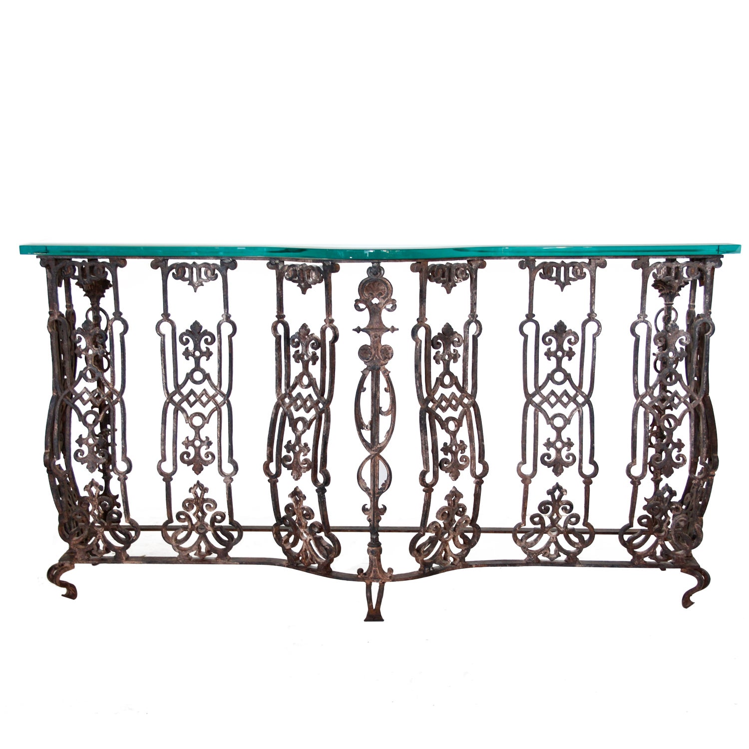 A wrought iron console table For Sale at 1stDibs