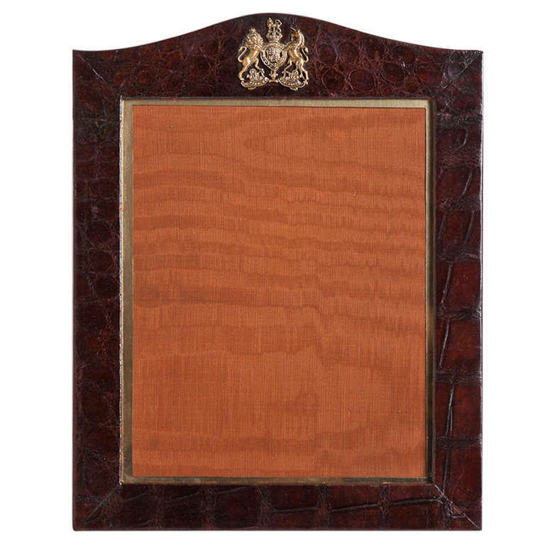 Large and Impressive Crocodile Leather Picture Frame at 1stDibs
