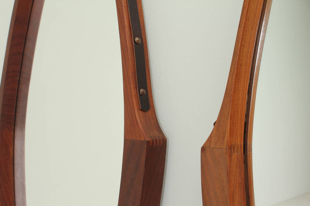 A Pair of Italian Teak Mirrors For Sale at 1stDibs