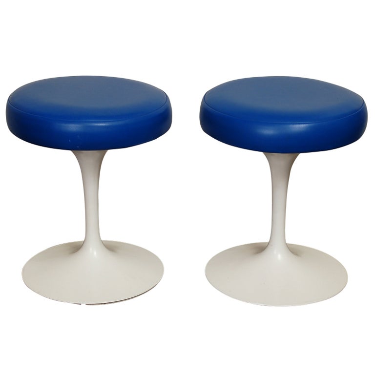Pair Eero Saarinen Tulip Stools at 1stDibs