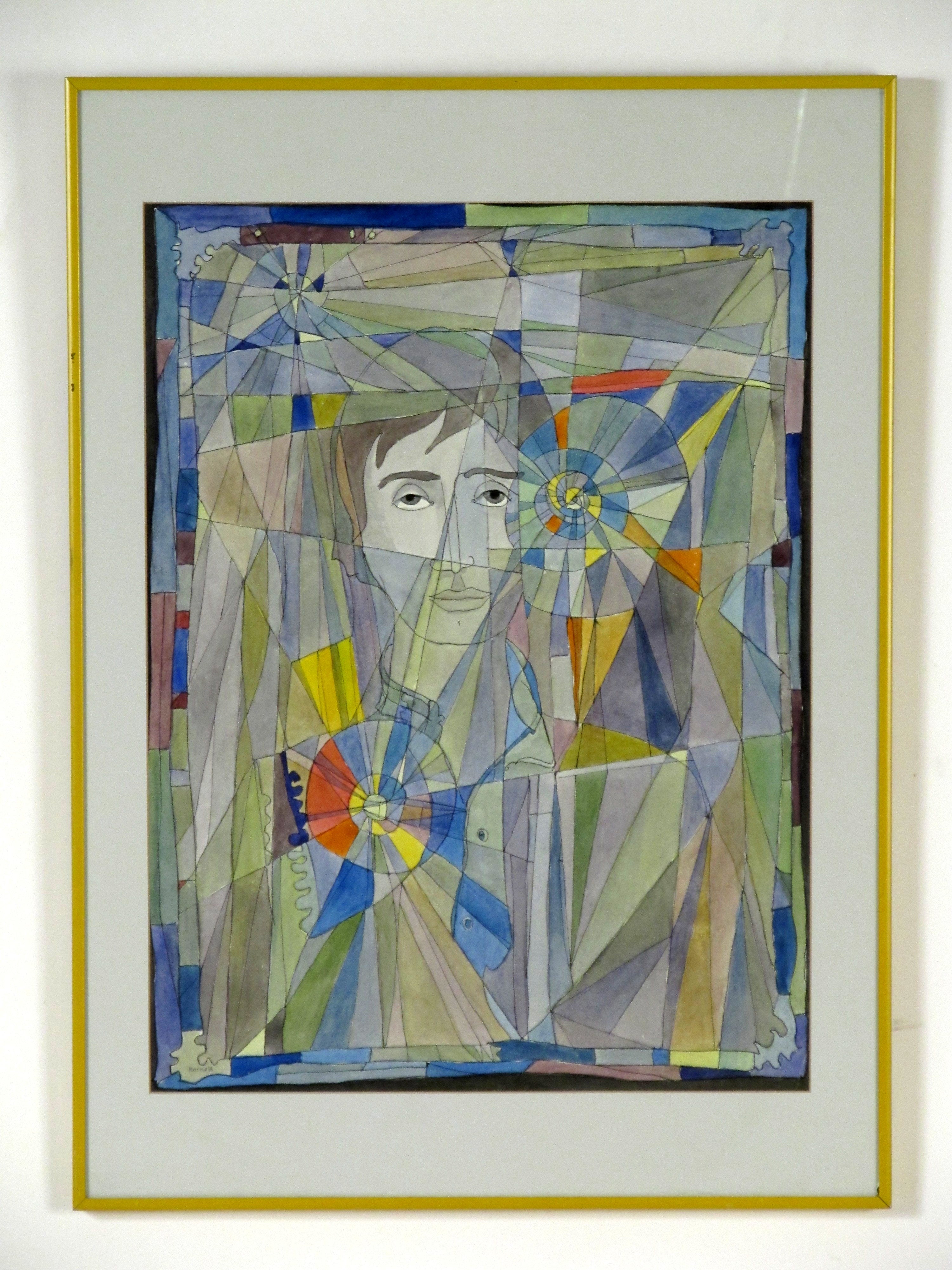 Signed Kenneth Koskela Watercolor Pen/Ink For Sale at 1stDibs