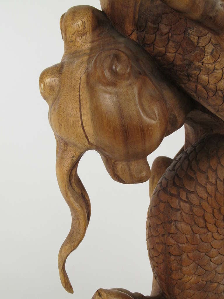 Carved Wooden Mermaid and Her Little Fish Friends at 1stDibs
