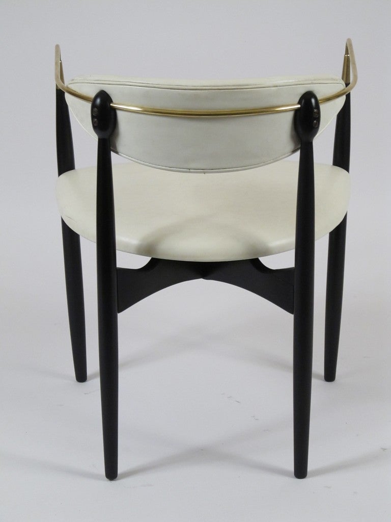 Pair of Brass Arm Chairs Designed by Dan Johnson For Sale at 1stDibs