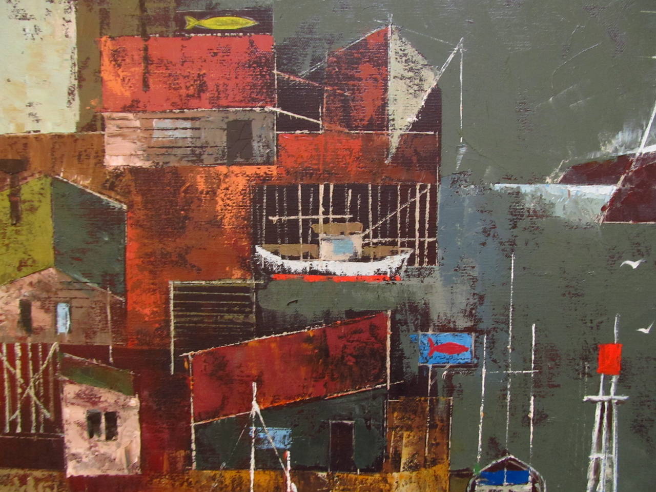 "Storm Haven" Oil on Canvas by Oakland Artist Lowell Hecking, 1959 at ...