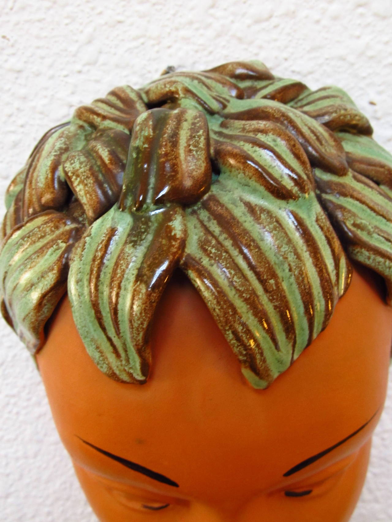 Ausrian Art Deco Wall Mask in the Manner of Goldscheider at 1stDibs