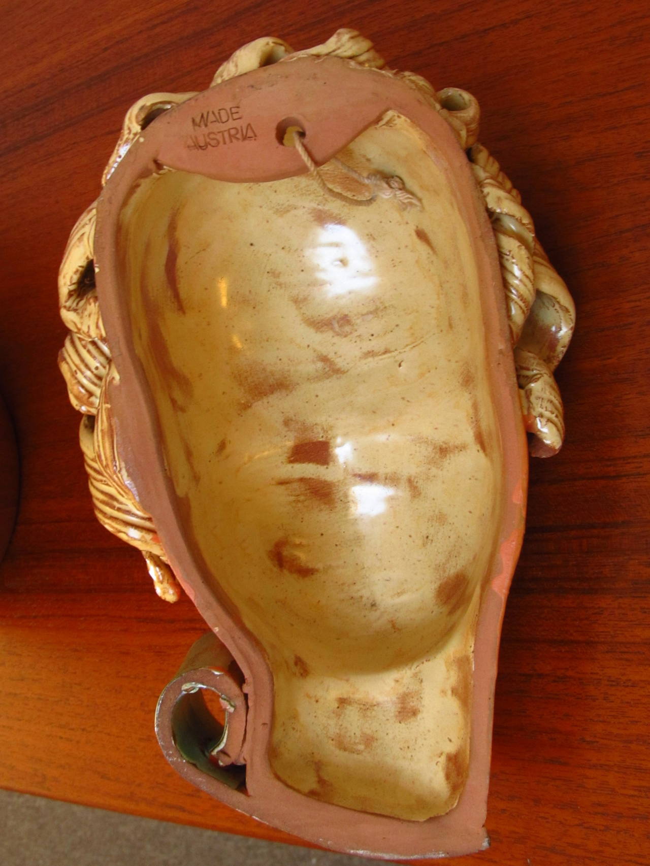 Austrian Art Deco Wall Mask in the Manner of Goldschieder at 1stDibs