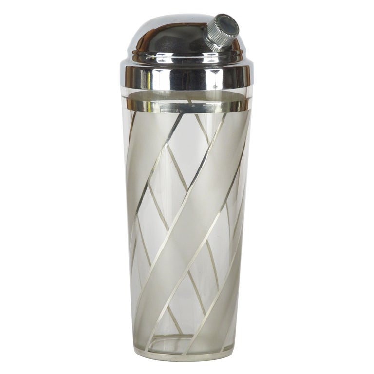 Silver Overlay and Glass Cocktail Shaker at 1stDibs