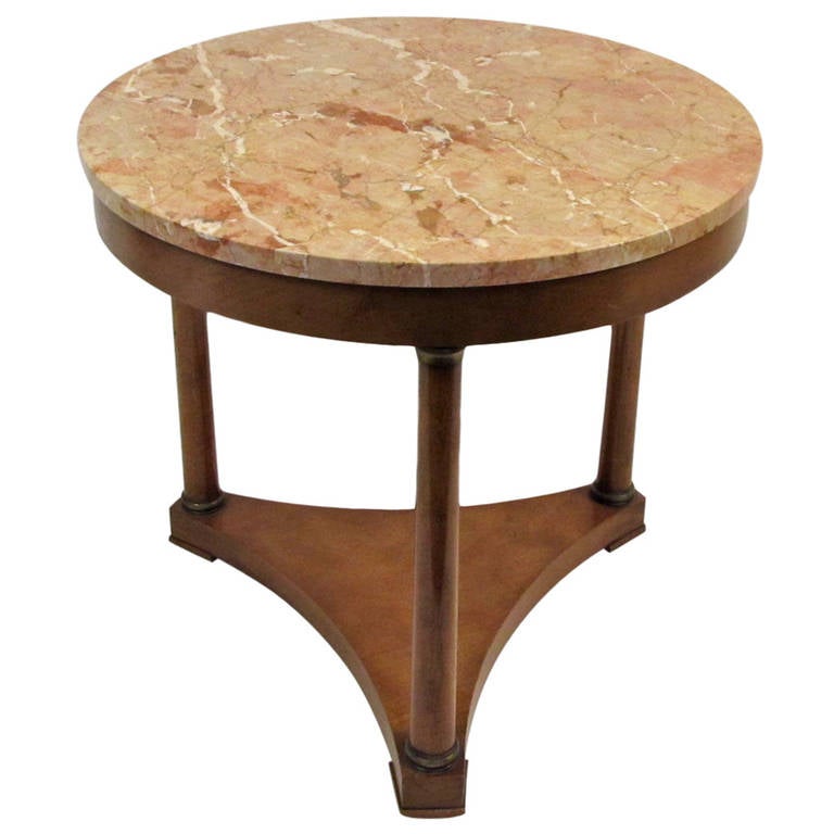 Neo Classic Regency Style Table With Pink Marble Top at 1stDibs