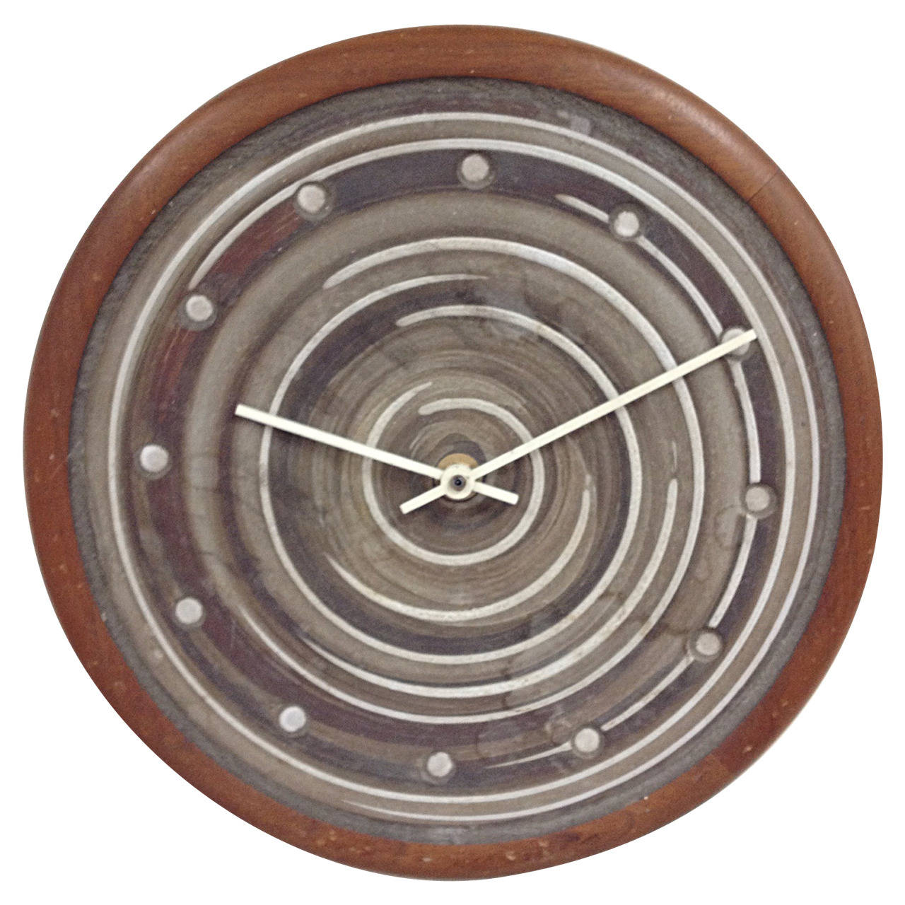 Rare Walnut and Ceramic Wall Clock by Gordon and Jane Martz for ...