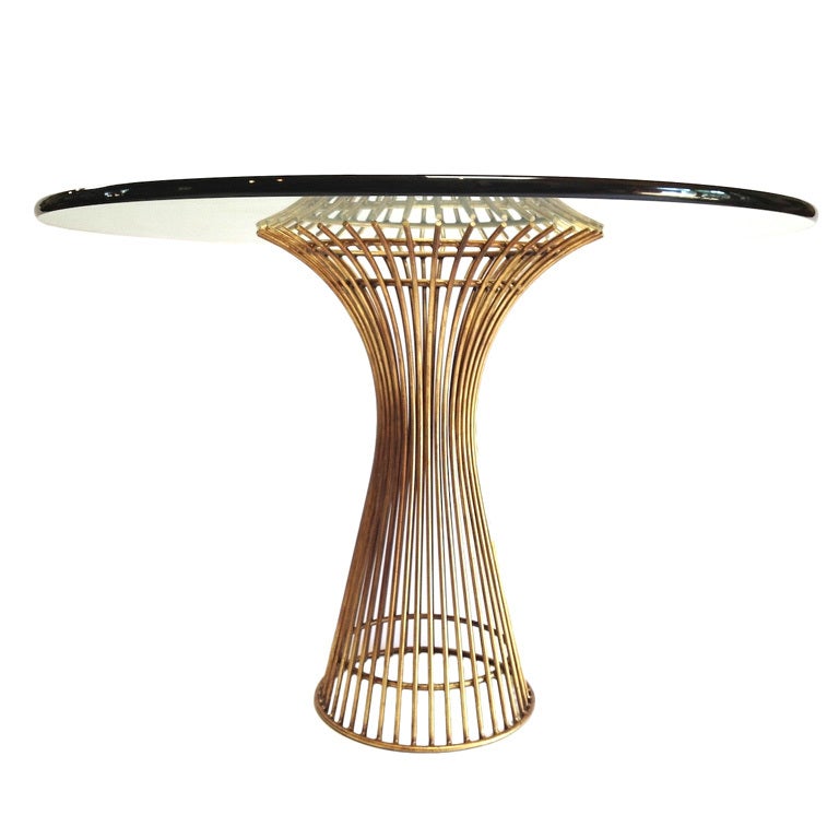 Gold Colored Platner Style Dining Or Cafe Table Base at 1stDibs