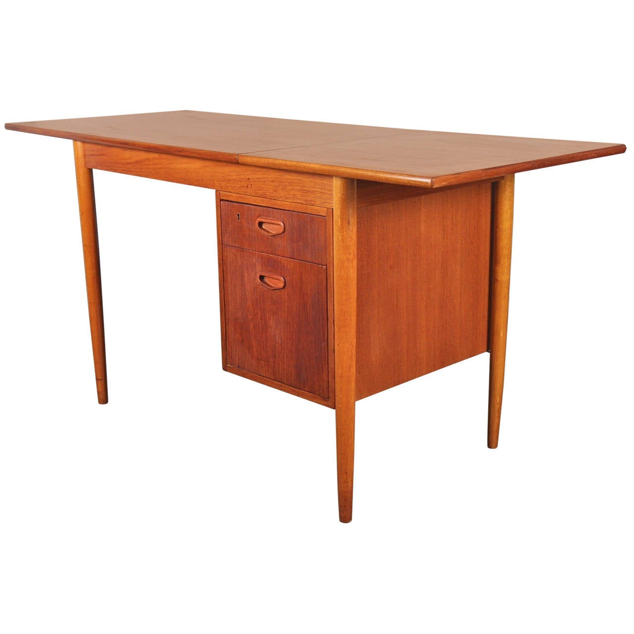 Danish Modern Teak Drop-Leaf Desk at 1stDibs | dropleaf desk, drop leaf ...