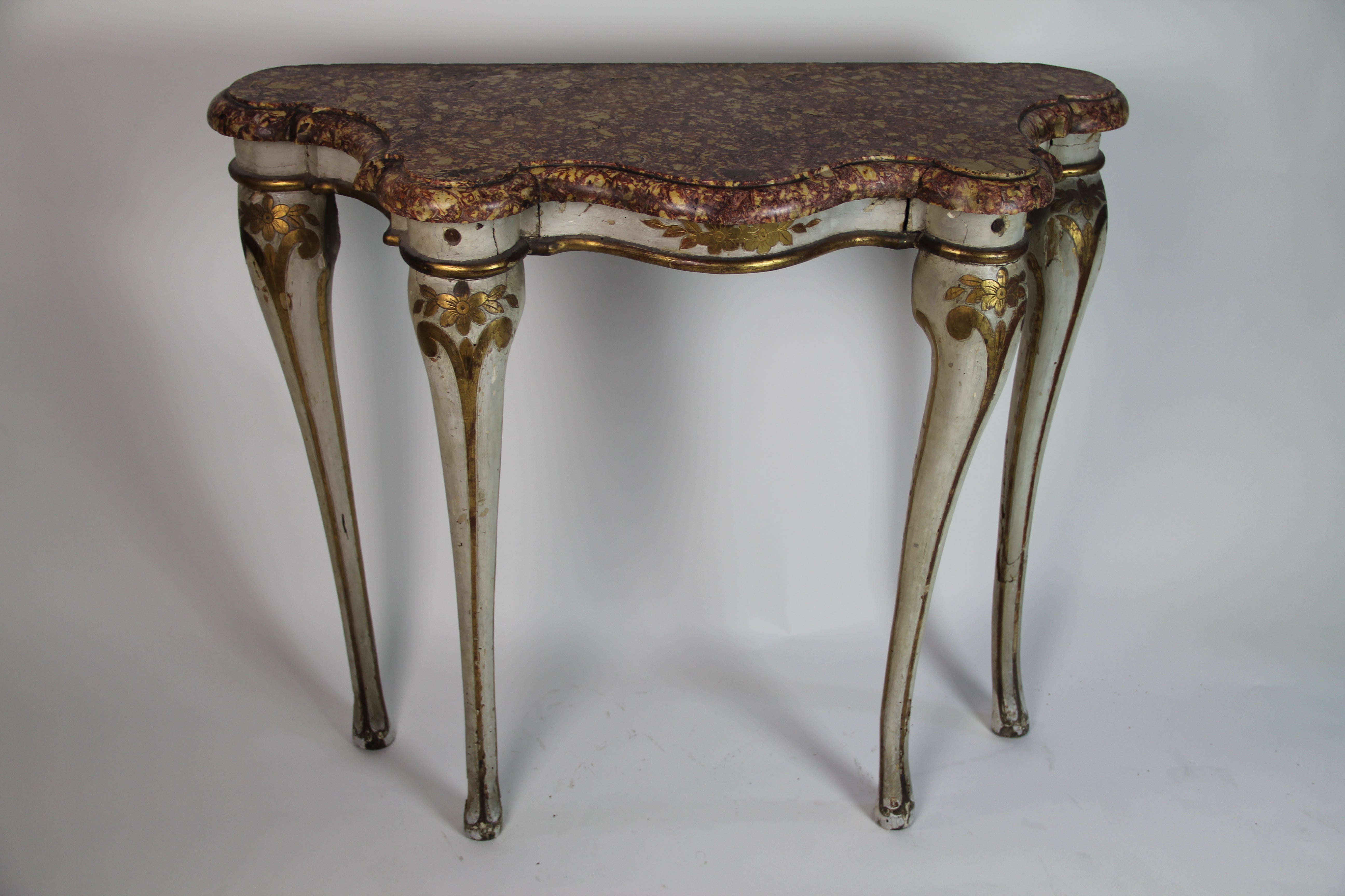 Polychromed Rococo Spanish console For Sale at 1stDibs