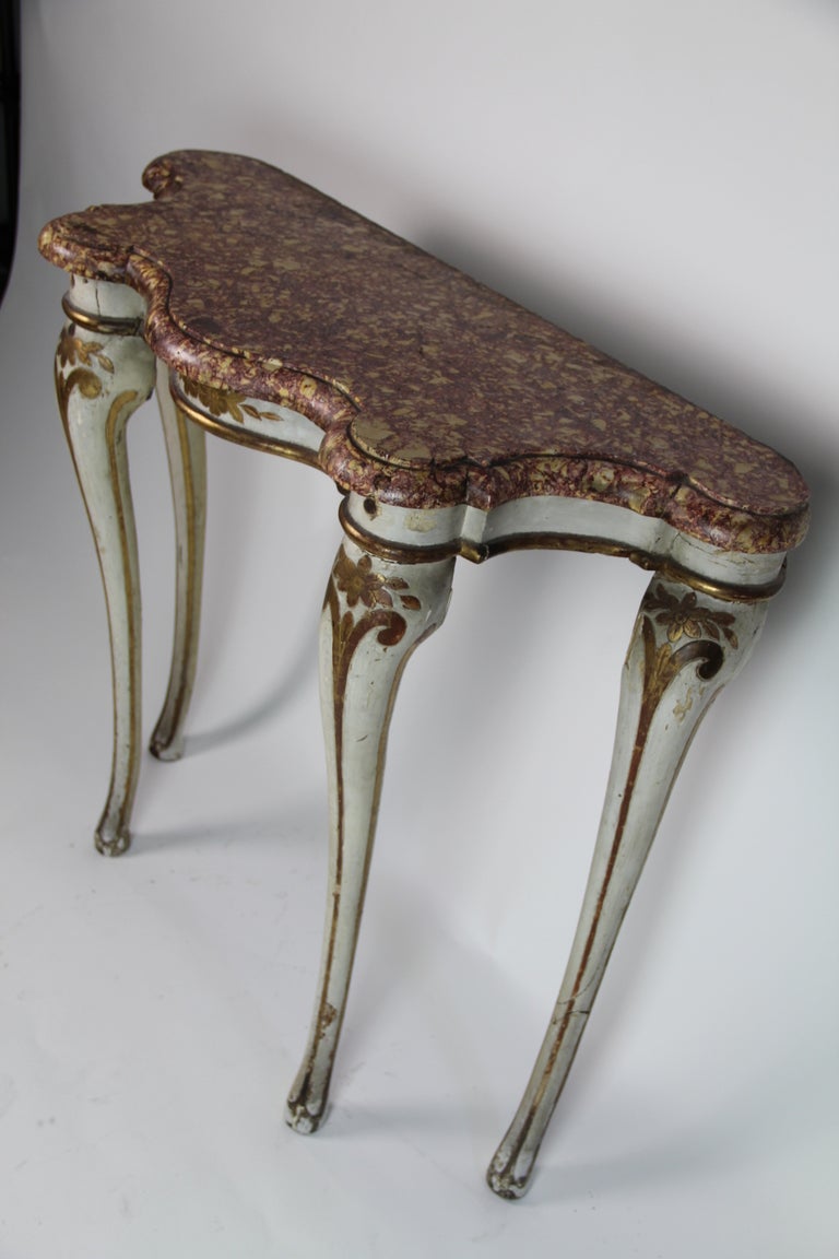 Polychromed Rococo Spanish console For Sale at 1stDibs
