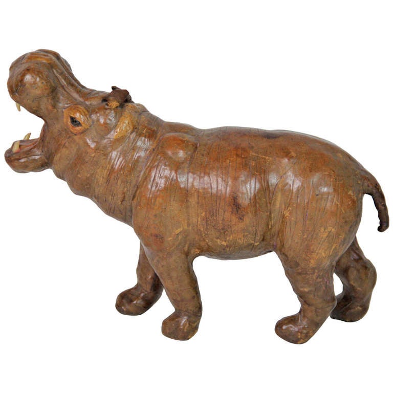 A leather hippopotamus at 1stDibs