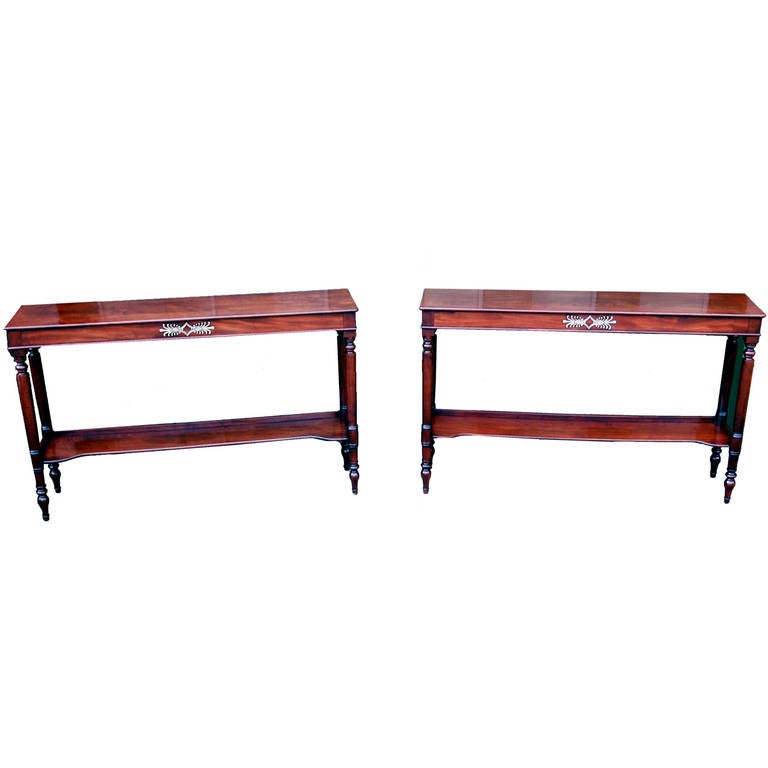 Antique Regency Mahogany Pair of Pier Tables at 1stDibs