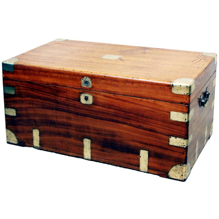 Antique Camphor Wood Military Campaign Trunk at 1stDibs