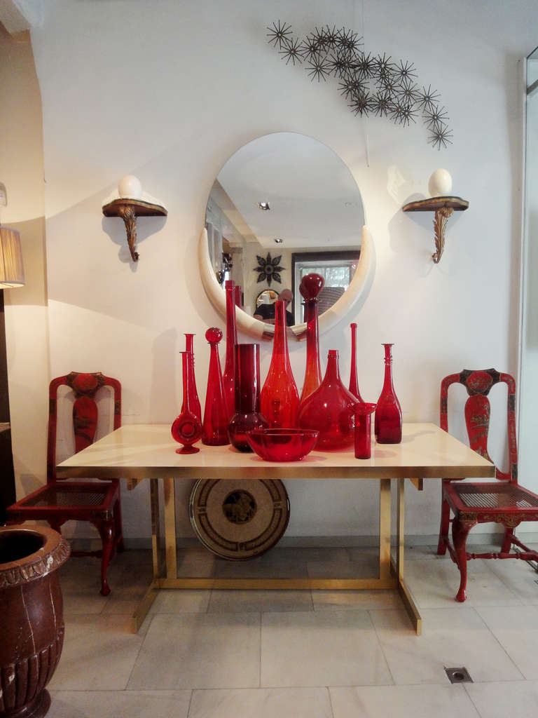 Collection of Red Colored-Glass Vases at 1stDibs
