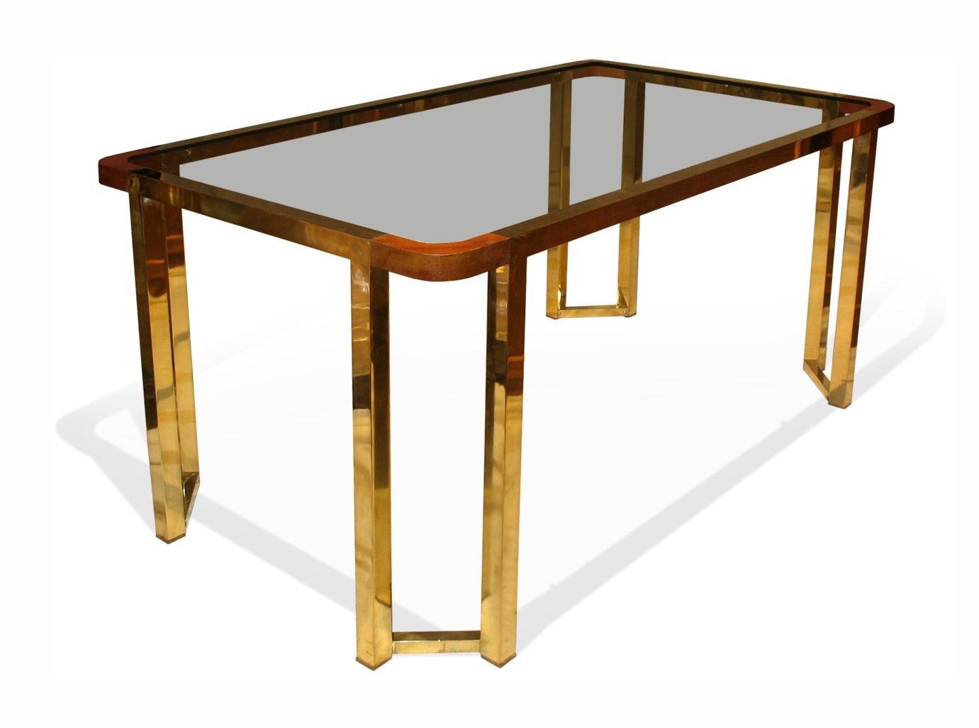 A Rectangular Gilded Metal Center Table For Sale at 1stDibs