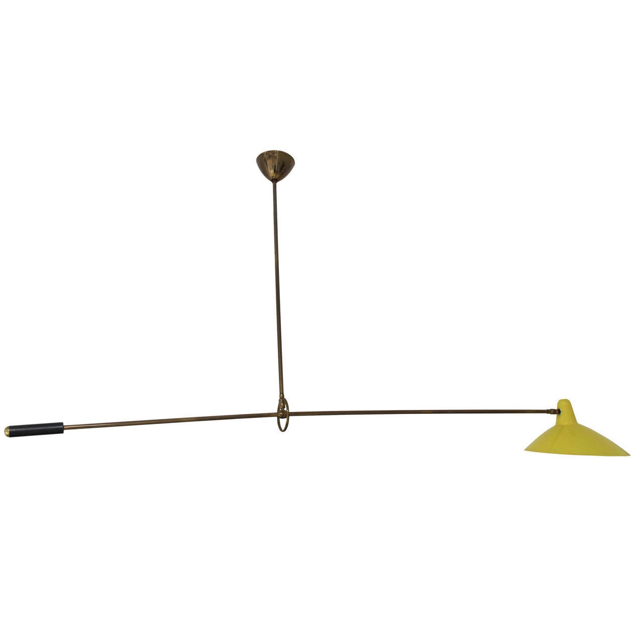 Counterweight Ceiling Light in Brass and Painted Metal Shade at 1stDibs