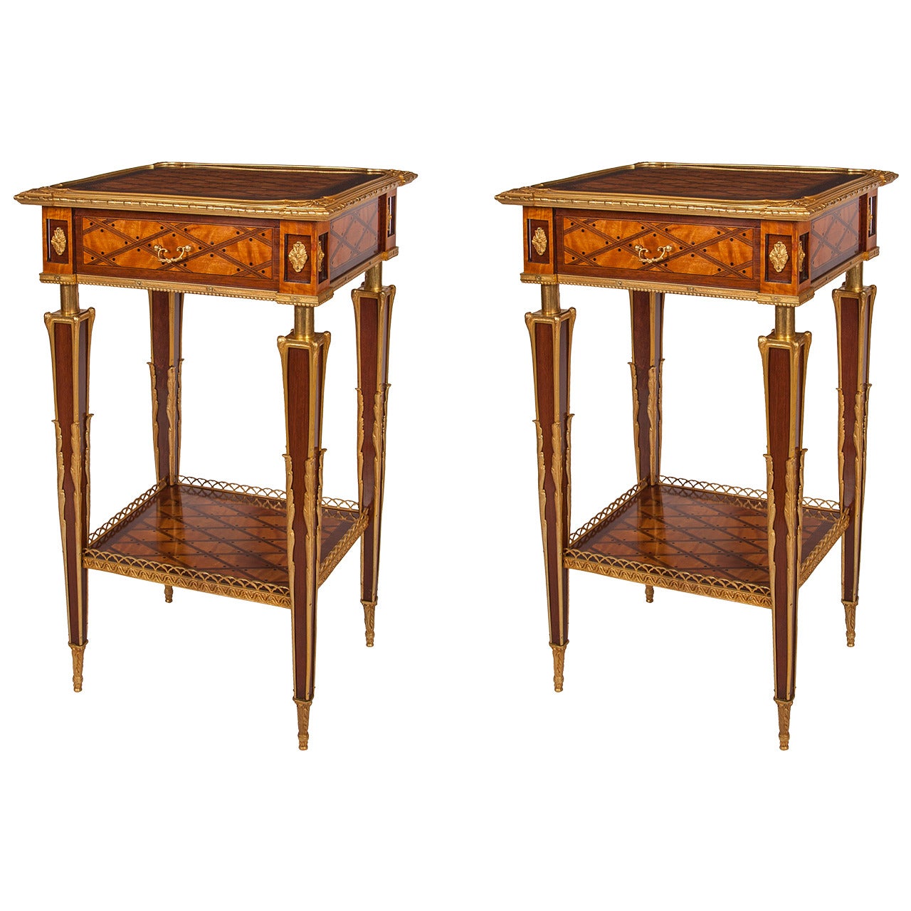 Pair of Parquetry Occasional Tables by Donald Ross at 1stDibs