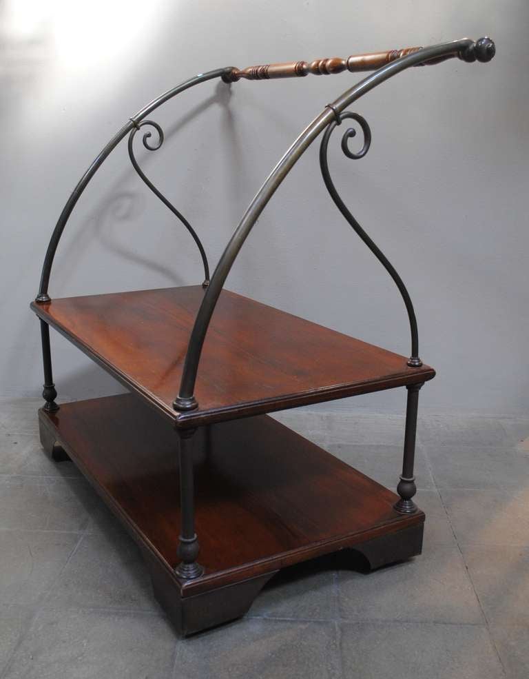 19th Century English Mahogany Library Trolley For Sale at 1stDibs