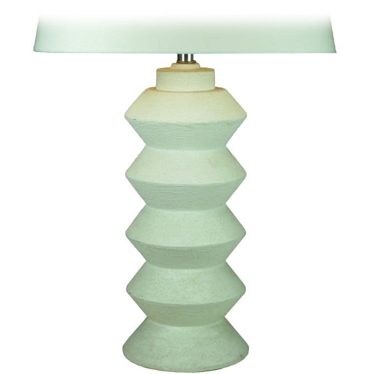 Chic Italian Stepped Ceramic Disc Lamp by Raymor For Sale at 1stDibs