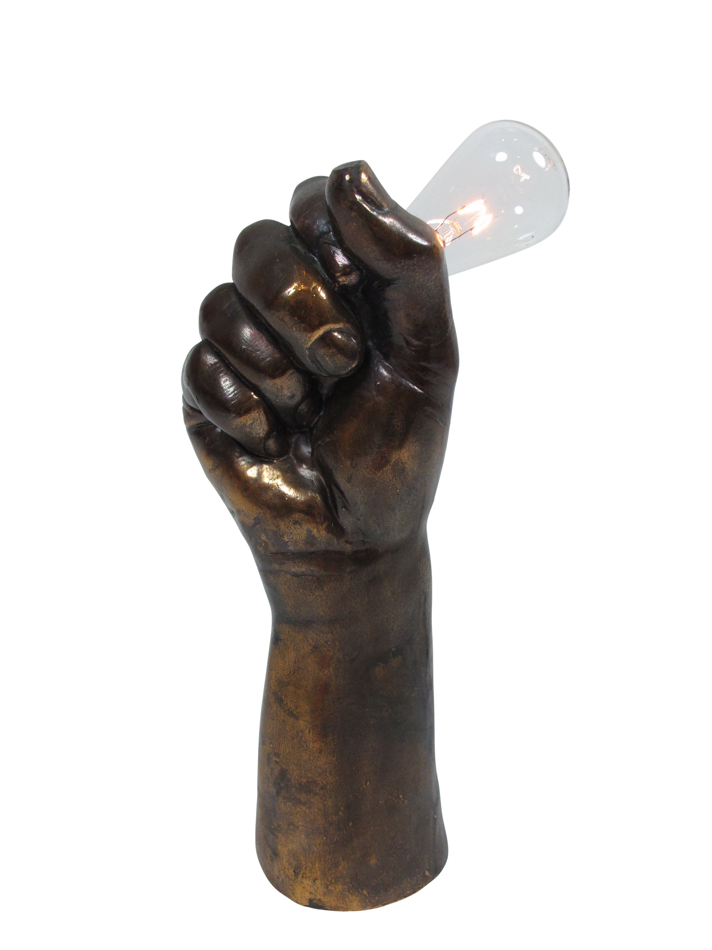 Surrealist Hand Table Lamp in Bronze Patina at 1stDibs