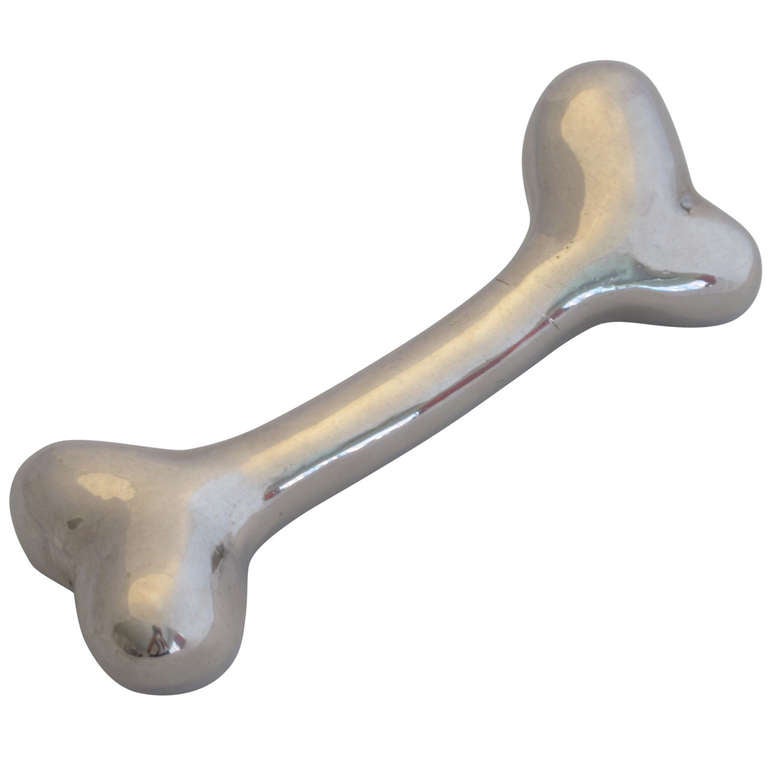 Silver Plated Dog Bone Paperweight after Gucci at 1stDibs