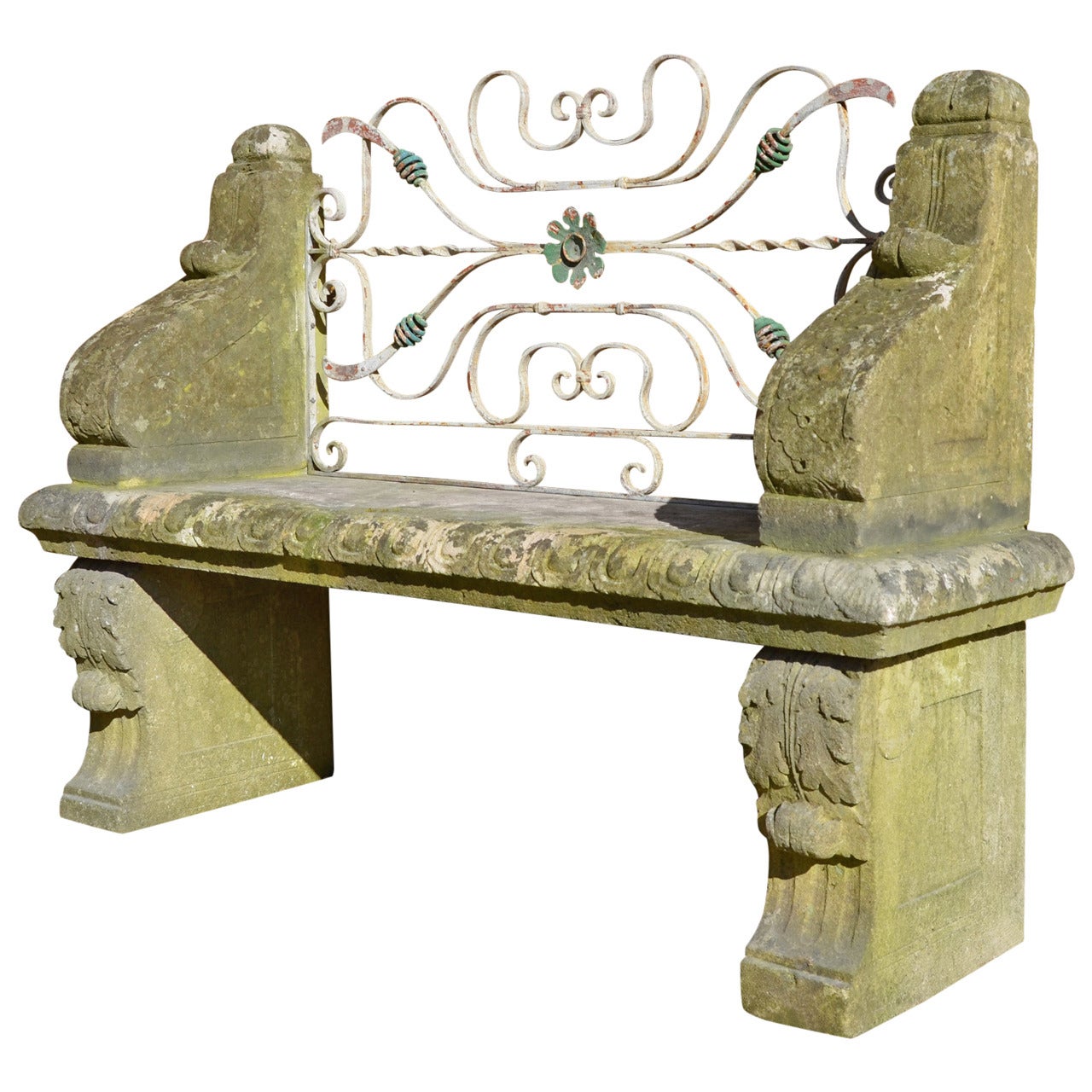 Early 20th Century Carved Limestone Seat For Sale at 1stDibs
