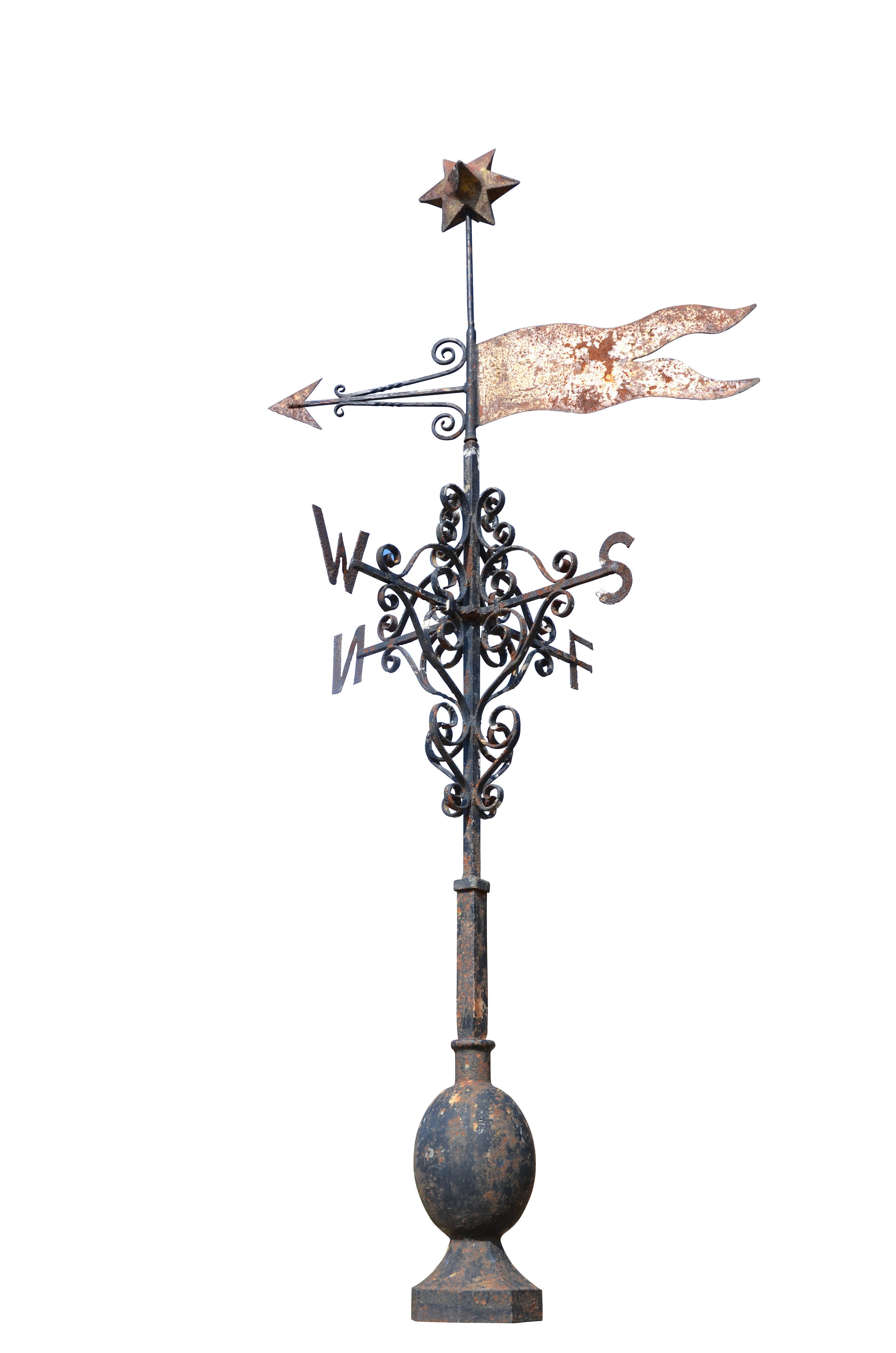 Wrought and Cast Iron Weather Vane at 1stDibs