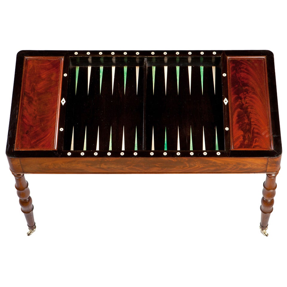 Very Fine Mahogany Tric Trac Table at 1stDibs