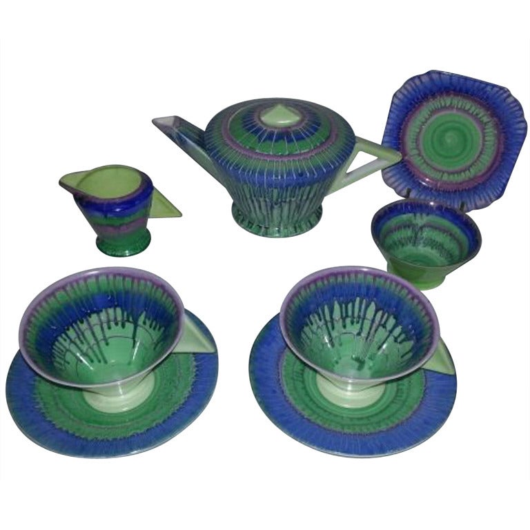 Shelley Art Deco Voguge Tea Set For Two at 1stDibs | shelley vogue