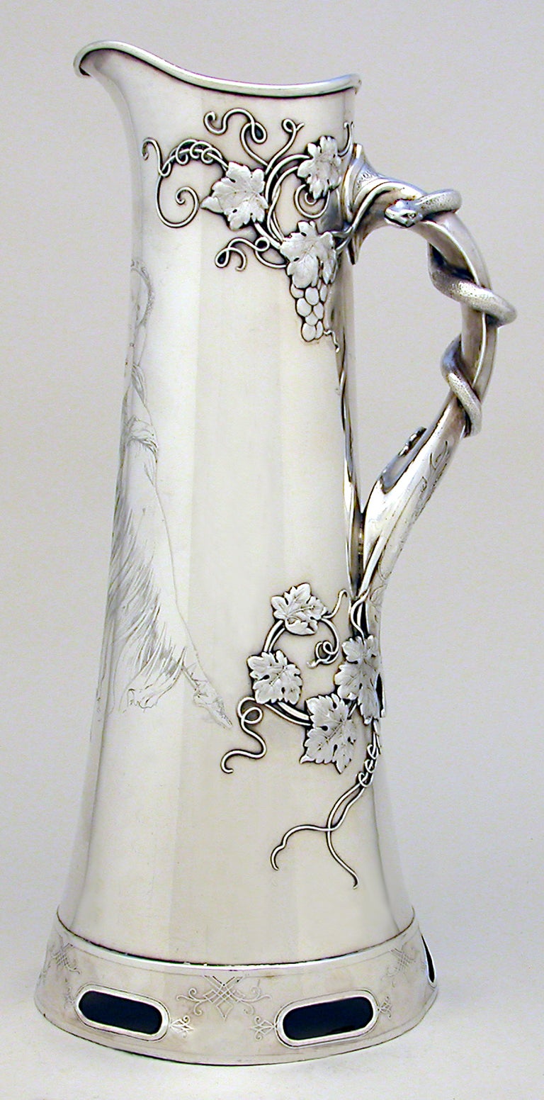Circa 1900, Aesthetic Movement, Sterling Silver Pitcher For Sale at 1stDibs