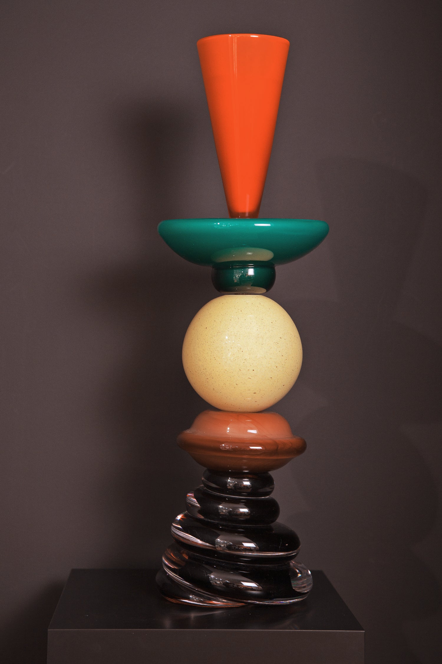 Memphis Group Glass Sculpture by Peter Shire 1980s For Sale at 1stDibs