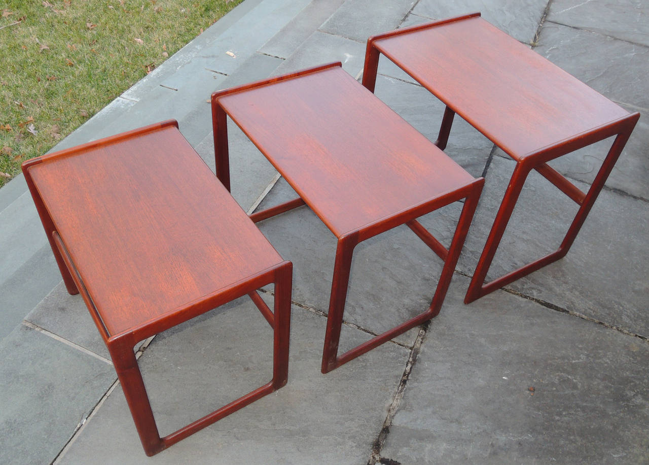 Danish Teak Nesting Tables by Arne Hovmand Olsen at 1stDibs